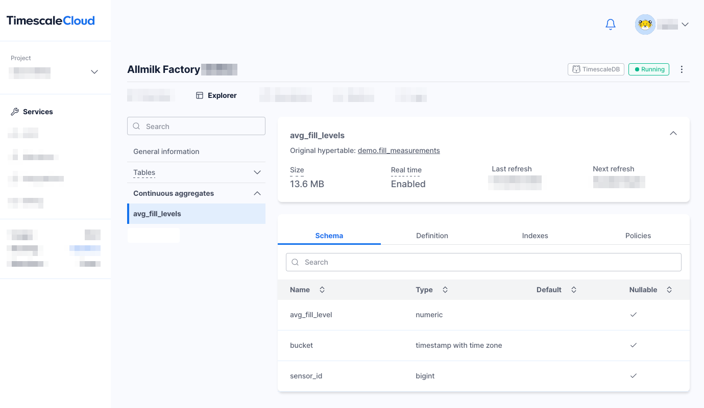 Timescale Documentation | Service explorer Timescale Documentation | Service explorer