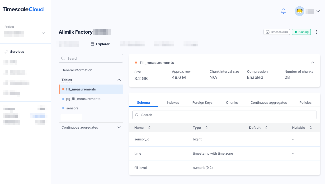 Timescale Documentation | Service explorer Timescale Documentation | Service explorer
